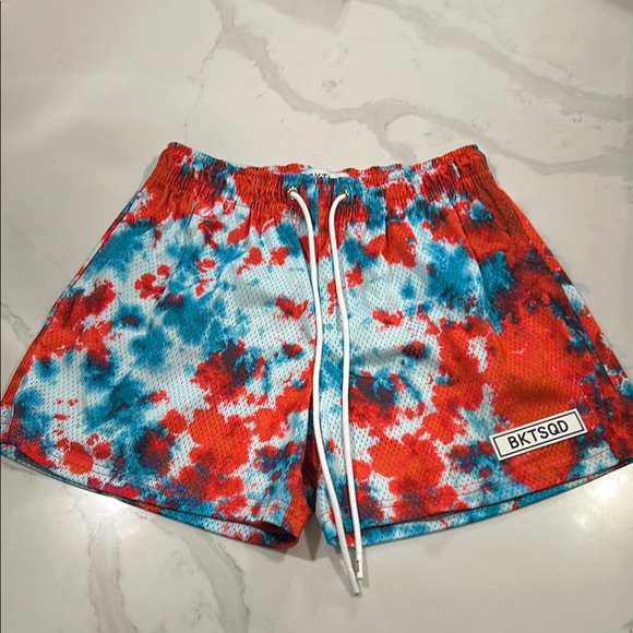 Bucketsquad | Shorts | Bktsqd Red And Blue Tiedye Shorts | Poshmark